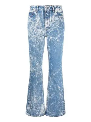 GANNI Bleach-effect Straight Leg Jeans - Blue