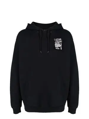 Raf Simons Patch-detail Long-sleeved Hoodie - Black