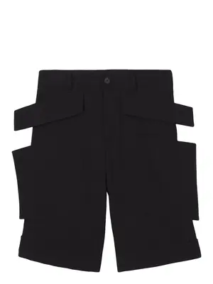 Burberry Panel-detail Wool Shorts - Black