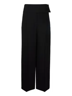 JIL SANDER High-waisted Wide-leg Trousers - Black