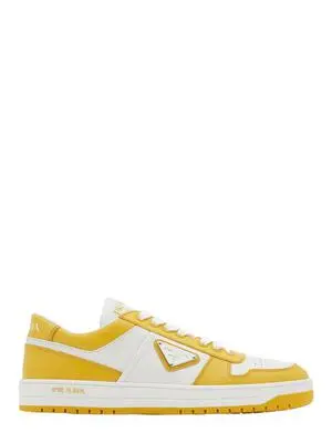Prada Cassetta Leather Sneakers - Yellow