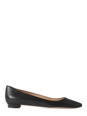 Manolo Blahnik Bb 10 Leather Point-toe Flats - Black