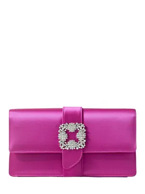 Manolo Blahnik Capri Crystal-embellished Clutch - Purple