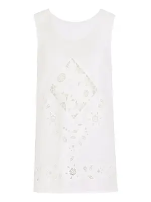 Dolce & Gabbana Embroidered Linen Tunic - White