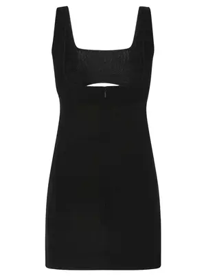 Saint Laurent Cut-out Sleeveless Mini Dress - Black