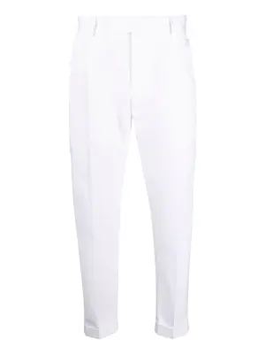 PT TORINO Cropped Tapered-leg Trousers - White