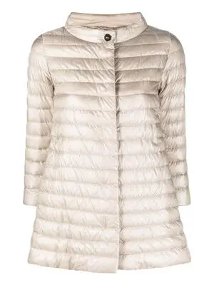 Herno Button-up Padded Jacket - Neutrals