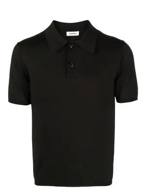 Sandro Short-sleeve Pointed-collar Polo Shirt - Black
