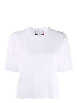 Thom Browne Rwb Intarsia-knit Top - White