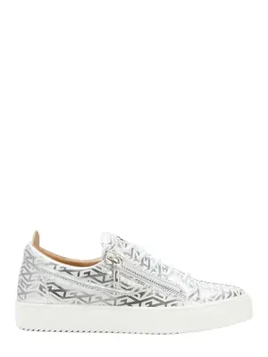 GIUSEPPE ZANOTTI Gail Monogram Sneakers - Silver