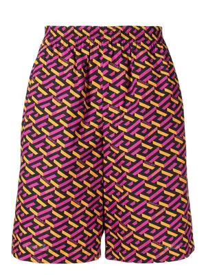 Versace Le Greca Print Shorts - Pink