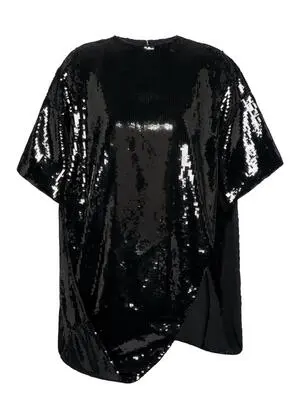 Valentino Garavani Sequin-embroidered Organza T-shirt - Black