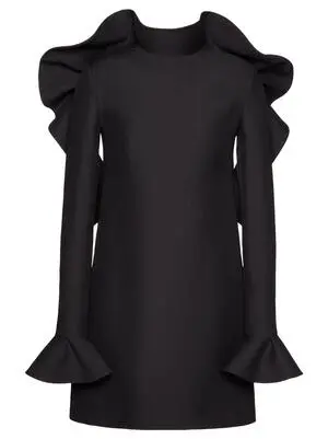 VALENTINO Crepe Couture Ruffle-Detail Dress