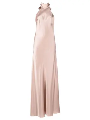 Michelle Mason Backless Halter-neck Gown - Pink