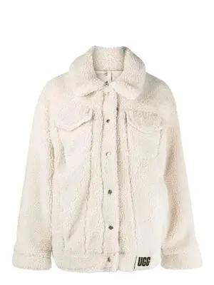 UGG UGG Button-Up Faux Shearling Jacket Neutrals