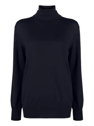 JIL SANDER Roll-neck Wool Jumper - Blue