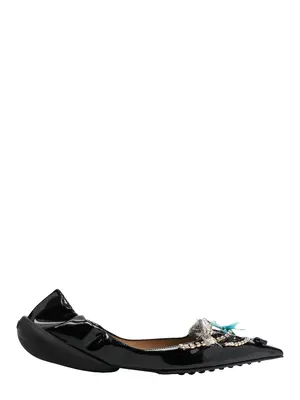 13 09 SR 20mm Crystal-embellished Ballerina Shoes - Black