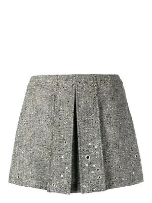 DURAZZI MILANO Rivet-detail Pleated Mini Skirt - Grey