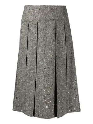 DURAZZI MILANO Pleated Mid-length Skirt - Grey