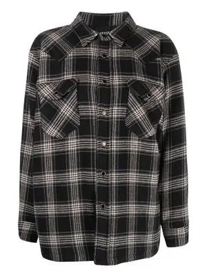 WASHINGTON DEE-CEE Check-pattern Beaded Shirt Jacket - Black