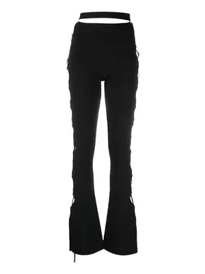 ANDREĀDAMO Cut-out Flared Trousers - Black