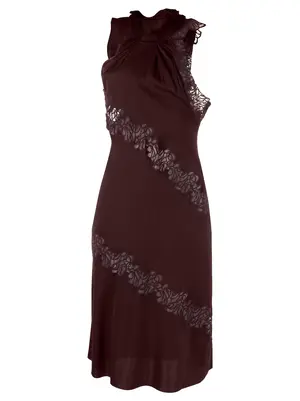 Stella McCartney Lace-detail Halterneck Dress - Purple