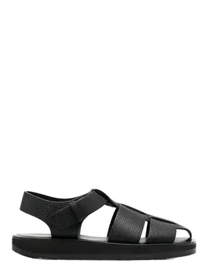 THE ROW Fisherman Leather Sandals - Black