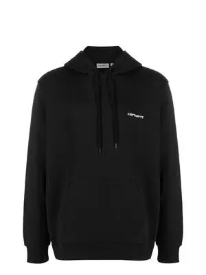 Carhartt Work In Progress Script Embroidered Pullover Hoodie - Black