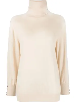 Max & Moi Cashmere Rollneck Jumper - Neutrals