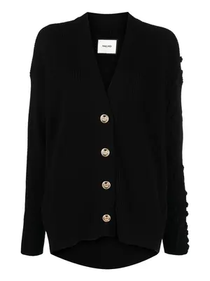 Max & Moi Cashmere V-neck Cardigan - Black