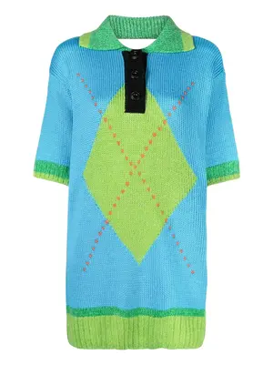 Andersson Bell Intarsia Knit Top - Blue