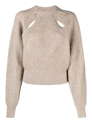 Isabel Marant Cut-out Knitted Jumper - Neutrals