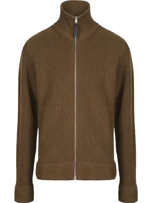 MAISON MARGIELA Ribbed-knit Zip-up Cardigan - Green