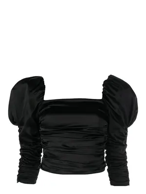 Alice + Olivia Katrice Ruched Top - Black