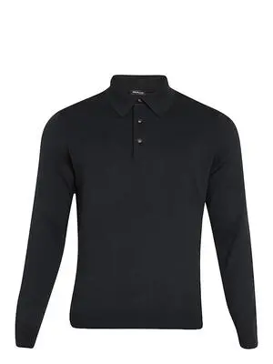 Kiton Cashmere Polo Sweater - Blk