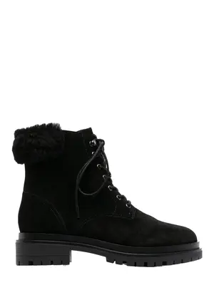 Ralph Lauren Carlee Shearling-trim Bootie - Black