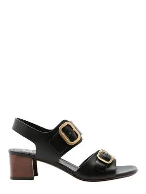 TOD'S Buckle-detail Block Heel Sandals - Black