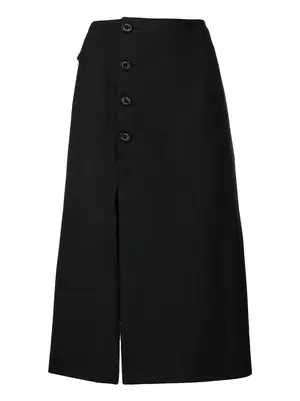 Rokh Button-detailed Midi Skirt - Black