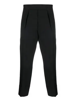 SAPIO Pleated Cropped Trousers - Black