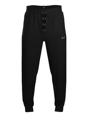Hugo Boss Boss Mix & Match Cotton Blend Logo Print Joggers Regular Fit - Black