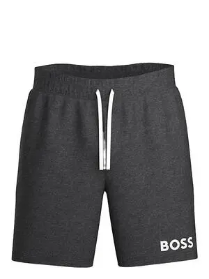 BOSS Ease Cotton Logo Print Shorts Medium Grey