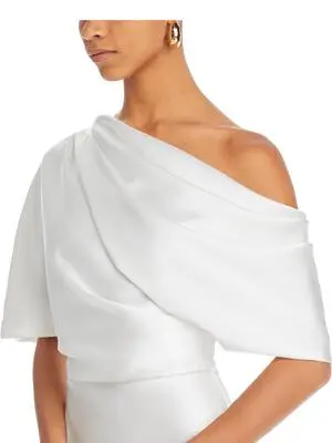 Amsale Amsale Draped Pencil Midi Dress Ivory