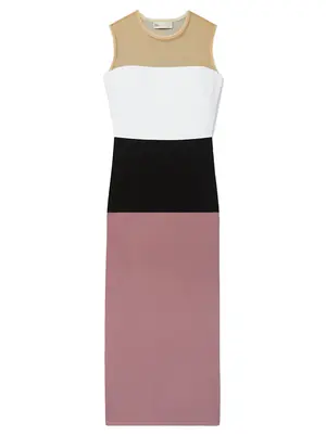 Tory Burch Tory Burch Colorblock Jersey Dress Soft Mauve