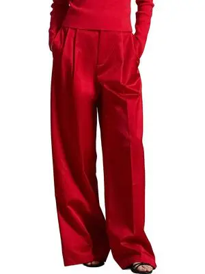 Ralph Lauren Pleated Satin Wide-leg Pants - Rl 2000 Red