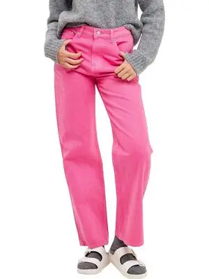 GREY LAB High-waist Wide Leg Jeans - Pink