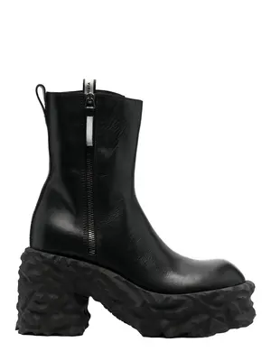 Premiata 110mm Zip-up Chunky Leather Boots - Black