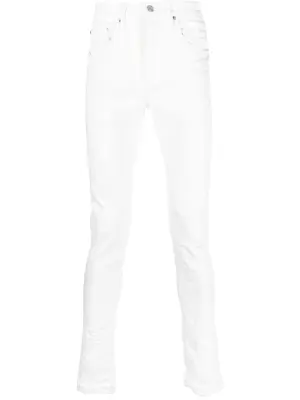 PURPLE BRAND Logo-patch Skinny Jeans - White