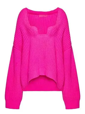 Valentino Garavani Couture Neckline Wool Jumper - Pink