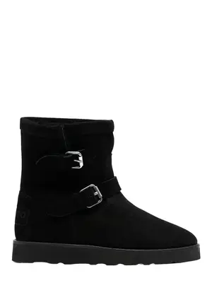 Kenzo Buckle-detail Suede Boots - Black
