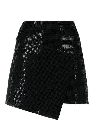 ANDREĀDAMO Crystal-Embellished Mini Skirt Black